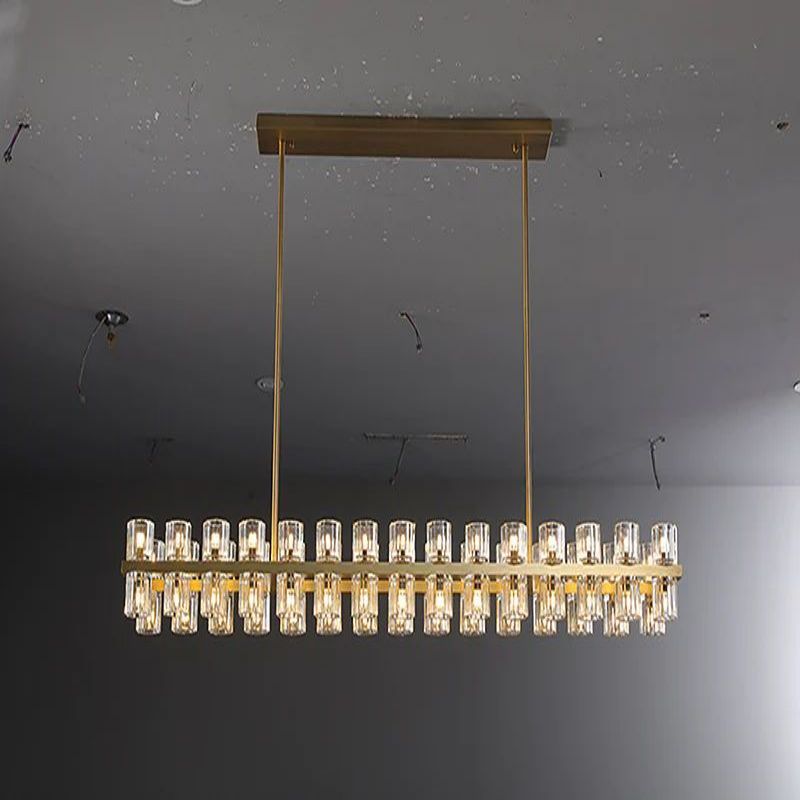 Beliy Crystal Rectangular Chandelier 54",Modern Chandelier
