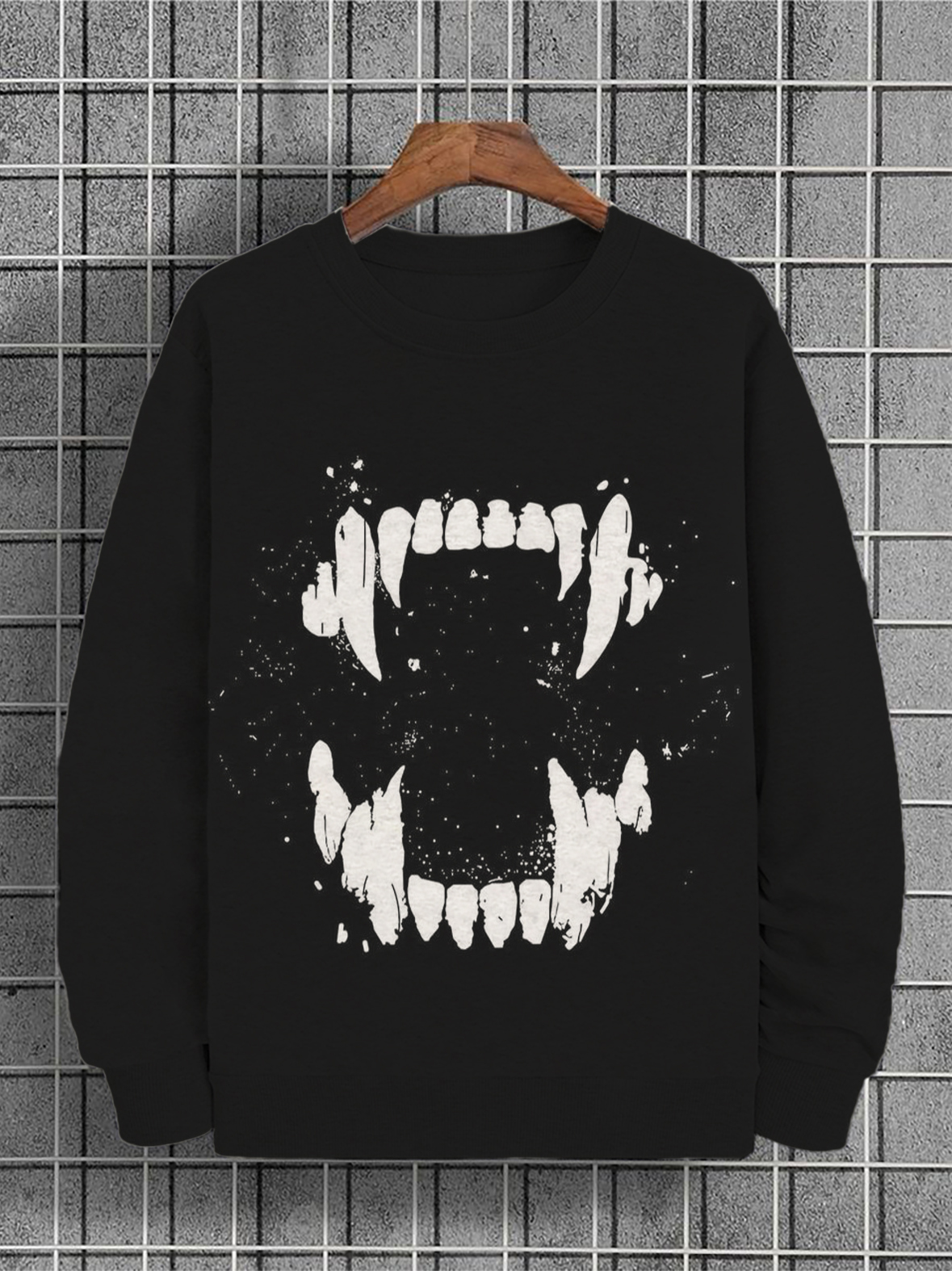 Men's Werewolf Fangs Wolf Teeth Graphic Print Sweatshirt – Styleame