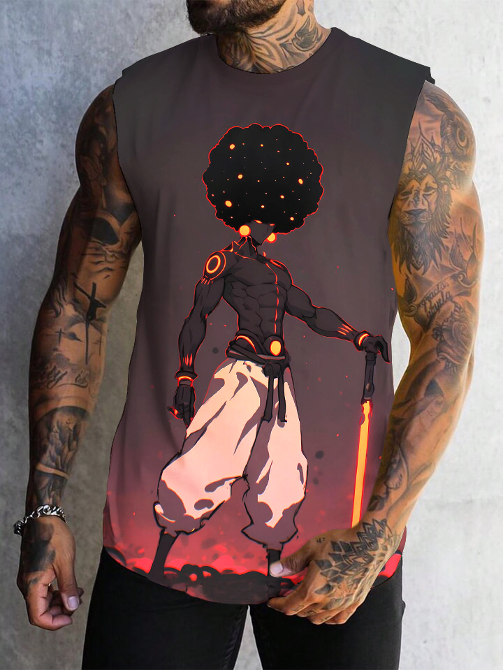 Men's Anime Black Destroy Art Print Tank Top – Styleame