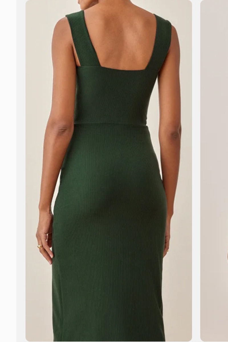 Stacey Sexy Wide Straps Slit Halter Hip Dress