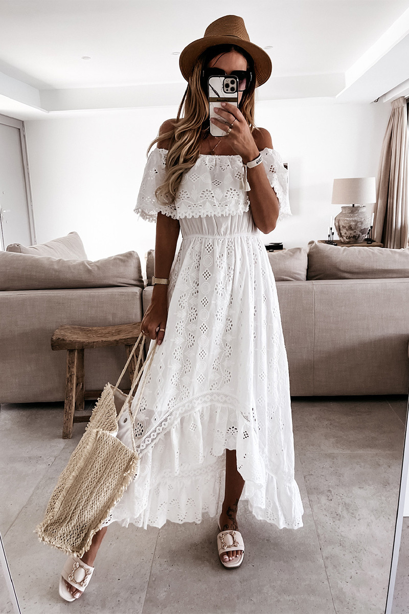 Veronica Bohemian Lace Long Beach Dress