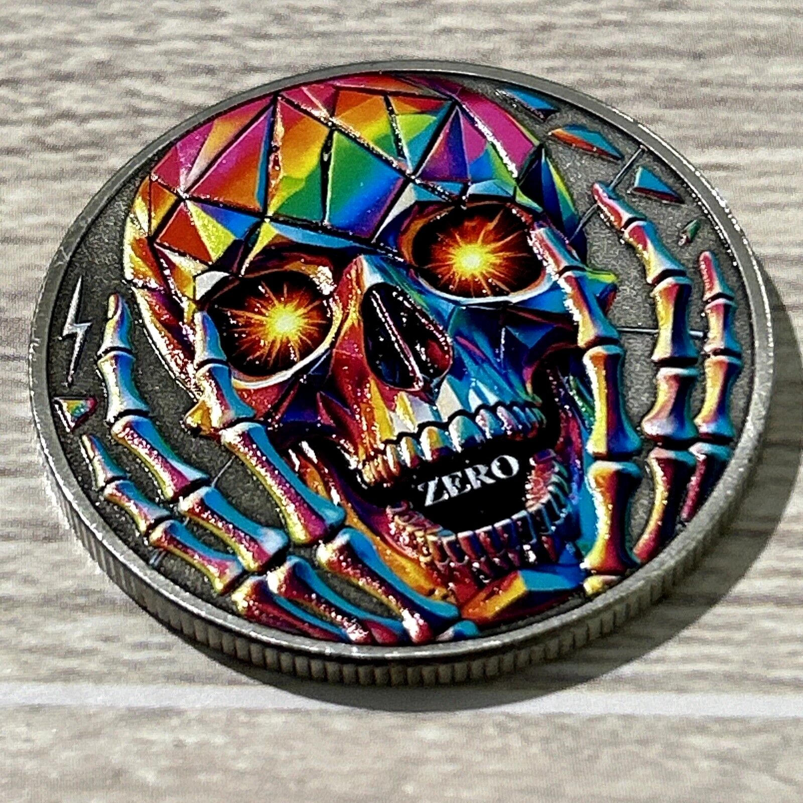 Funny Adult Skeleton Skull Flip Token Coin