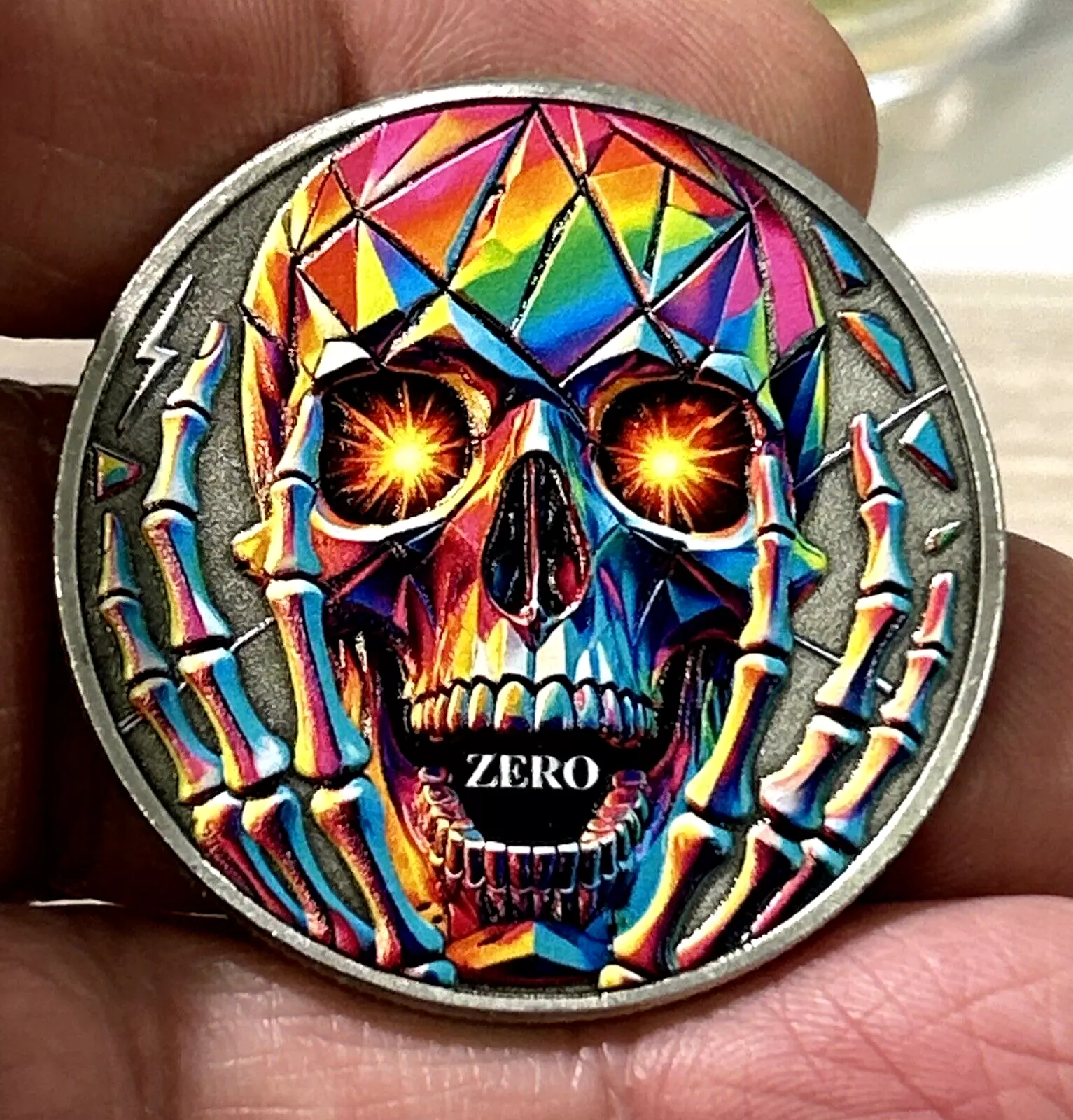 Funny Adult Skeleton Skull Flip Token Coin