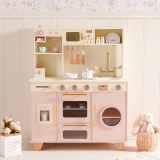 ROBUD Pink Wooden Kids Play Kitchen for Toddler Aged 3+ | Modern ...