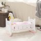 ROBUD Baby Doll Crib Wooden Doll Cradle with Bedding Doll Rocking ...