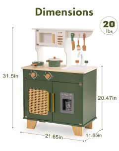 Kids Play Kitchen Set Wooden | Childrens Play Kitchen Toys Vintage ...