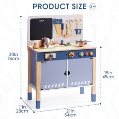 ROBUD Wooden Toy Workbench, Large Kid's Play Tool, Pretend Play ...