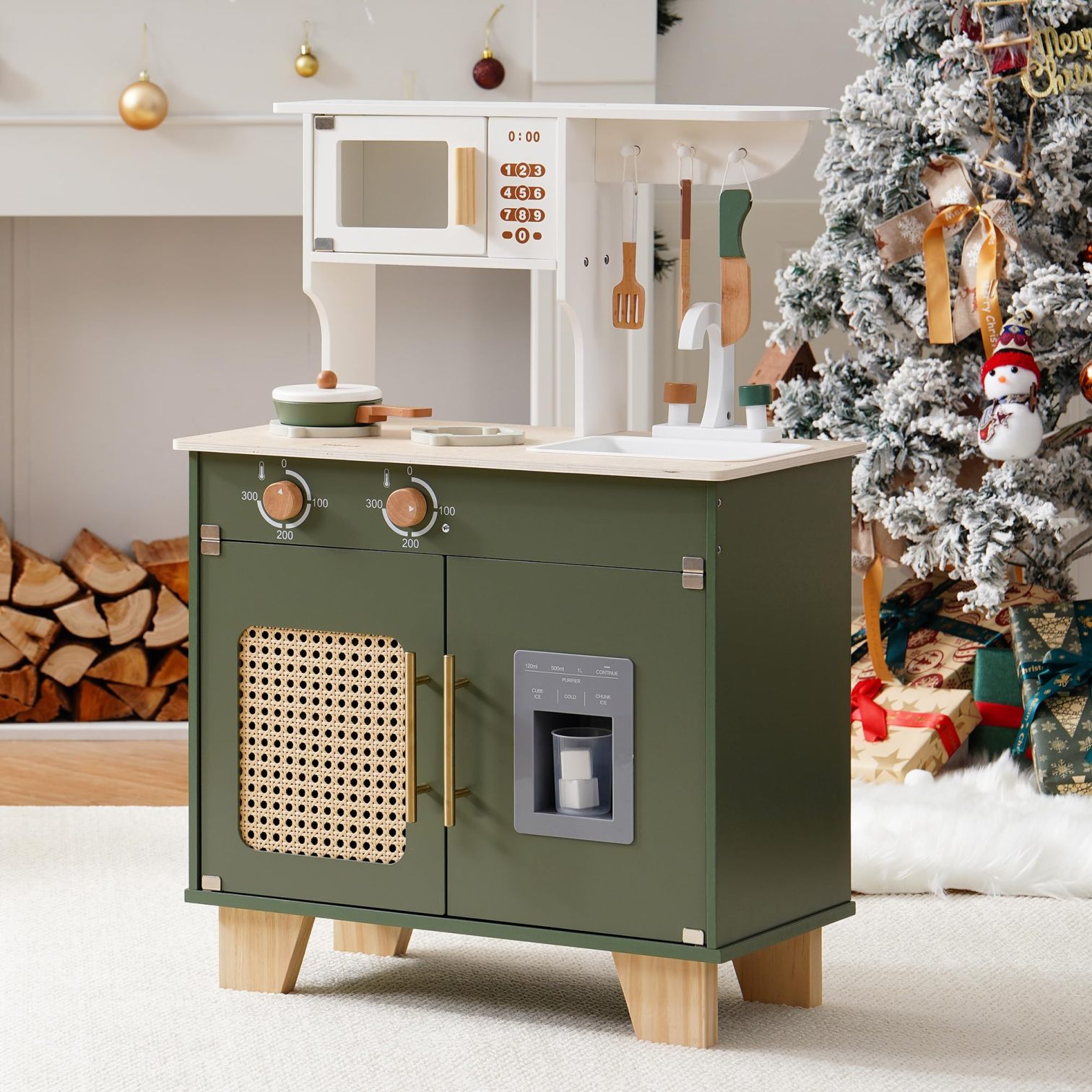 Kids Play Kitchen Set Wooden | Childrens Play Kitchen Toys Vintage ...