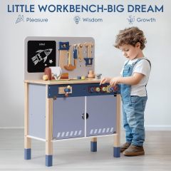 ROBUD Wooden Toy Workbench, Large Kid's Play Tool, Pretend Play ...