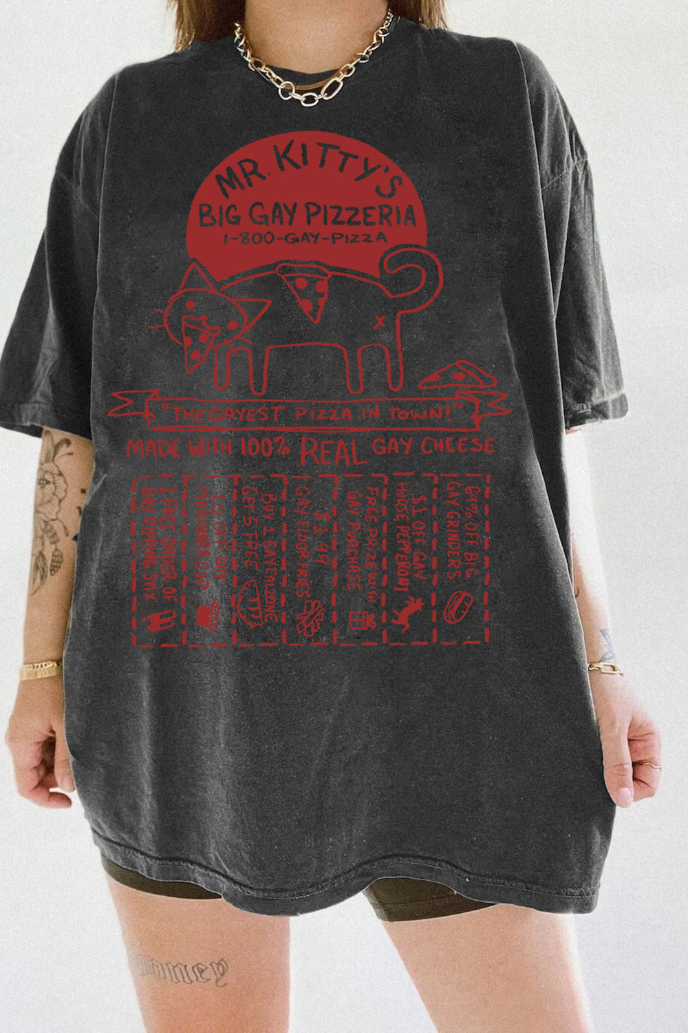 home mr kittys big gay pizzeria tee for women mr kittys big gay ...