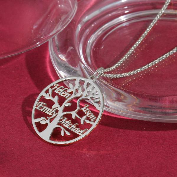 Personalized Family Tree Name Necklace Custom 5 Names Name Necklace ...