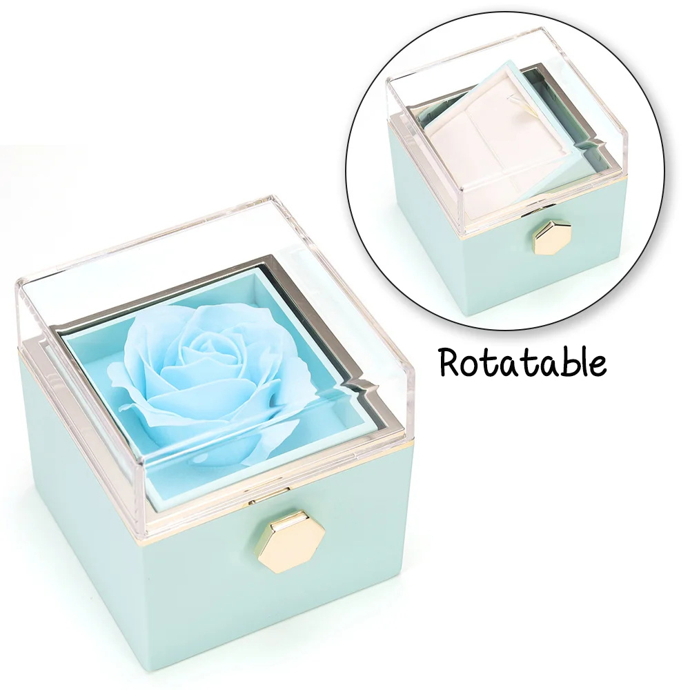 Rotatable Jewelry Box Enchanted Rose Jewelry Gift Package Red – Jessemade
