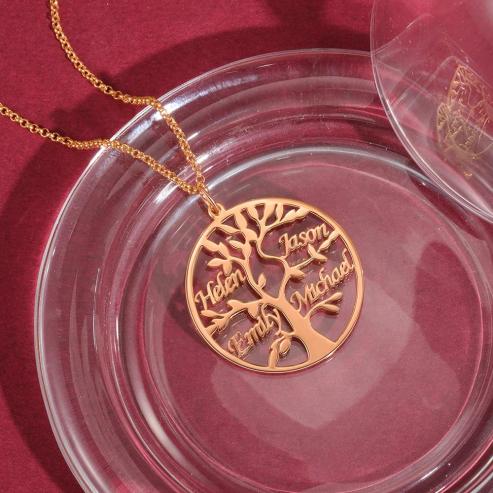 Personalized Family Tree Name Necklace Custom 5 Names Name Necklace ...