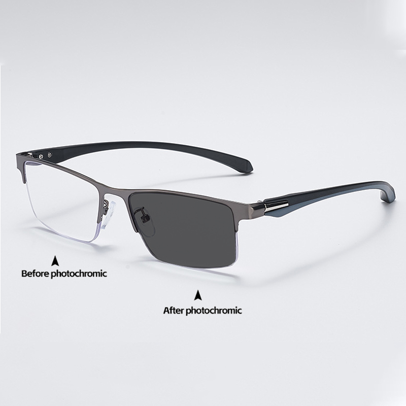 TITANIUM MULTI-FOCUS READING GLASSES PHOTOCHROMIC PROGRESSIVE DOUBLE L