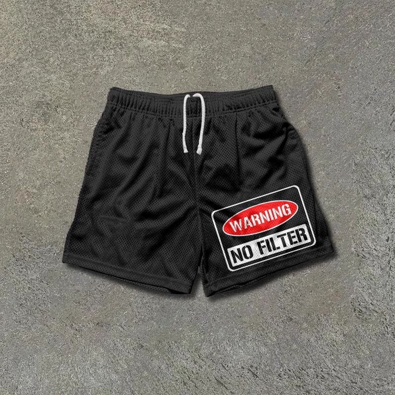Warning No Filter Mesh Shorts