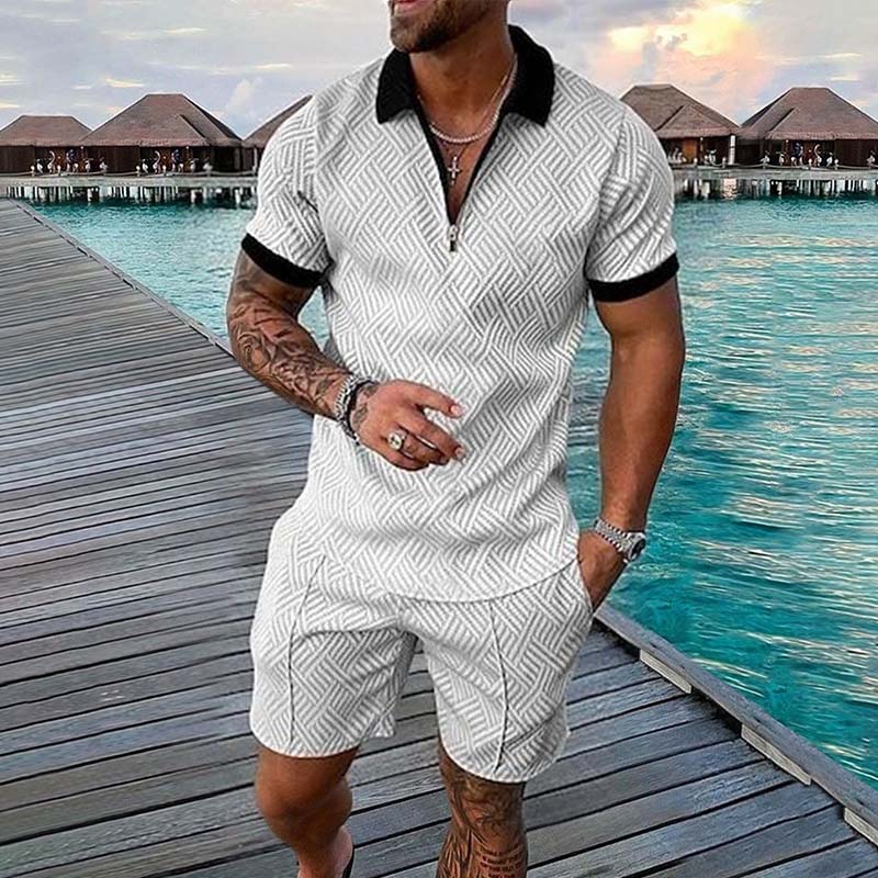 Men's Casual Short-sleeved Polo Set