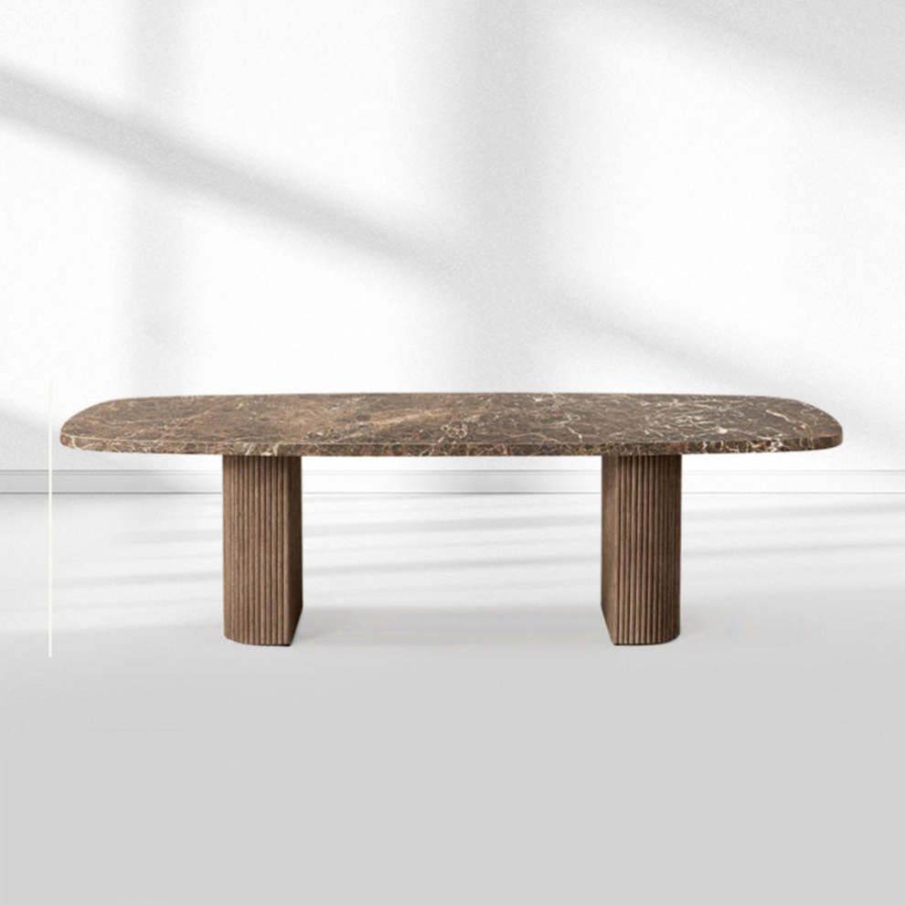 Mulholland Stone Rectangular Dining Table, RH designer's self-created ...