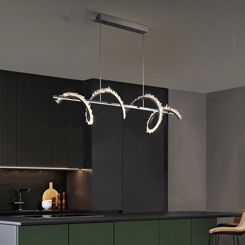Primary Spiral Linear Crystal Chandelier – Yarelighting