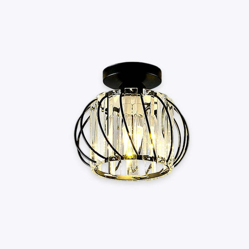 Round Crystal Ceiling Light for Aisle Hall Porch & Balcony | Lightzey