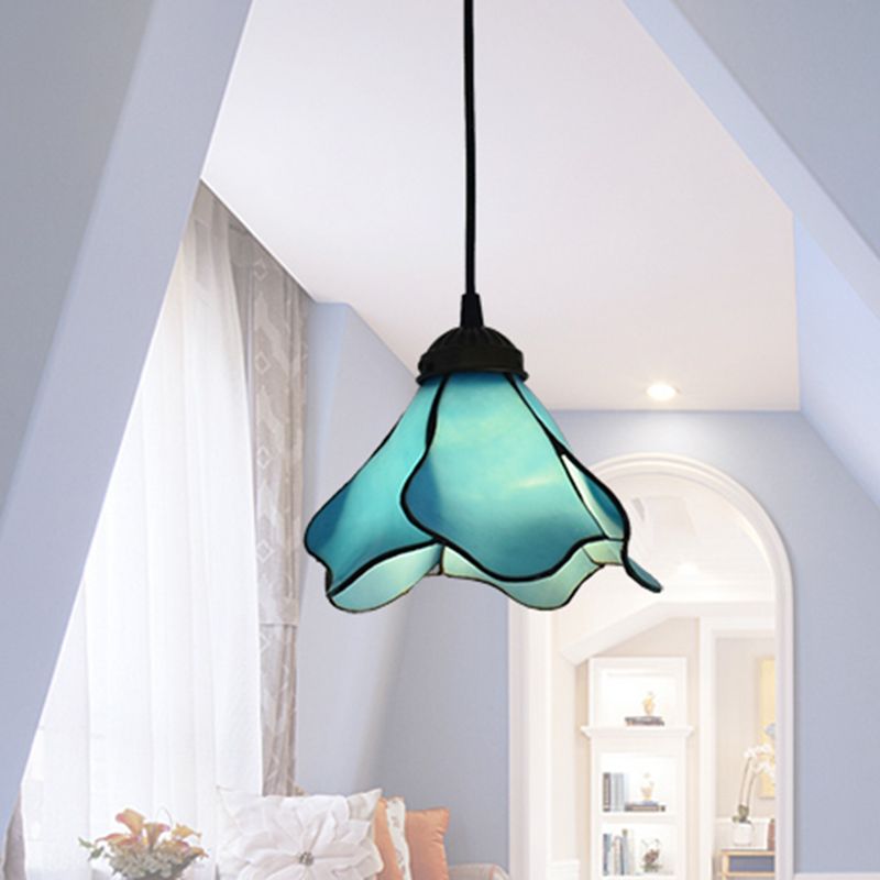 Felicie Flower Stained Glass Pendant Light 4 Colour 1 3 Heads