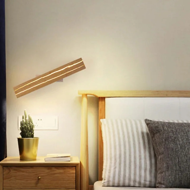 Led Rotatable Wood Wall Lamp | Lightzey