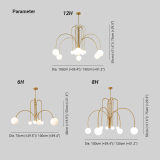 Avi Pendant Light 3 Color, 6/8 Heads | Lightzey