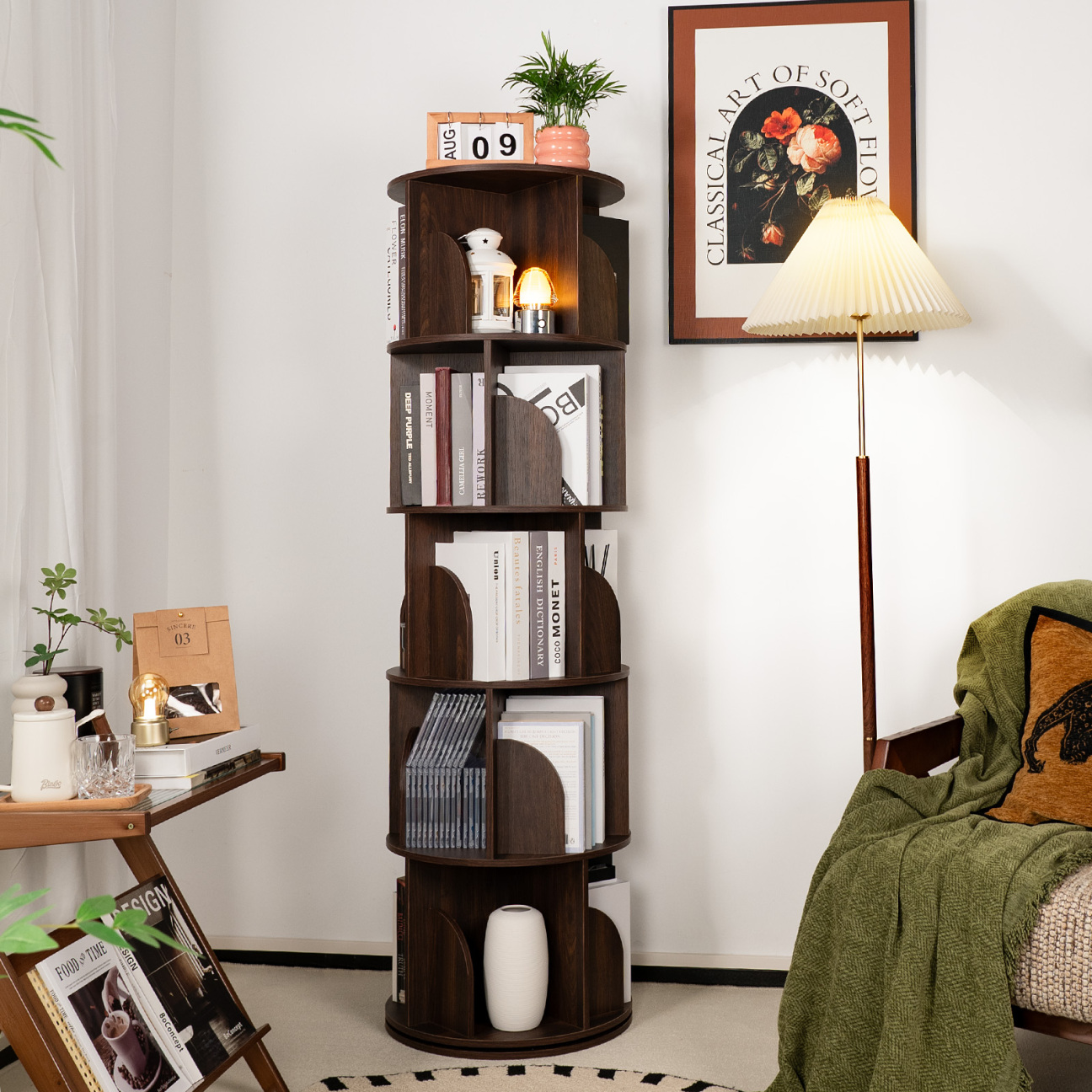 Rotating Bookshelf 360 Degree Revolving Bookcase