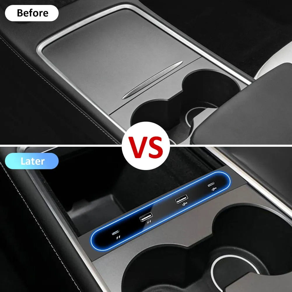 Tesla Model 3 (2017-2023.10) / Y (2020-2024) Center Console USB Hub ...