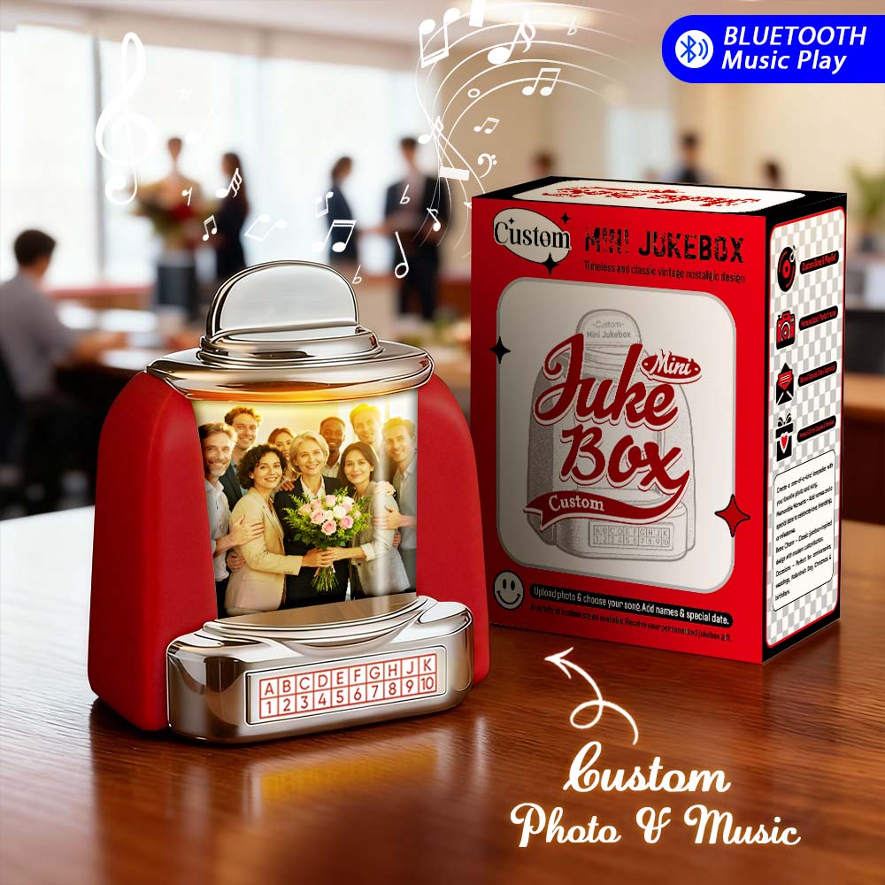 Custom Jukebox Retro Speaker – Personalized Photo,Names & Date Music ...