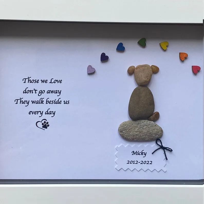Personalized Pet Memorial Pebble Frame