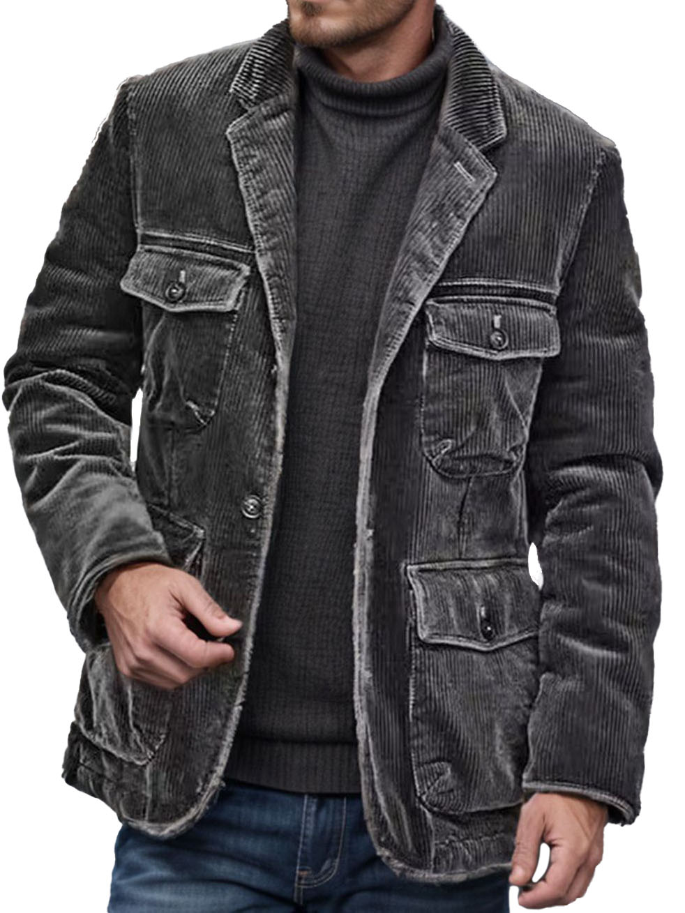Men's British Style Corduroy Multi-Pocket Jacket – Mossvan