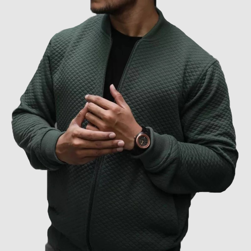 Men's jacket zip standing collar hoodie jacket