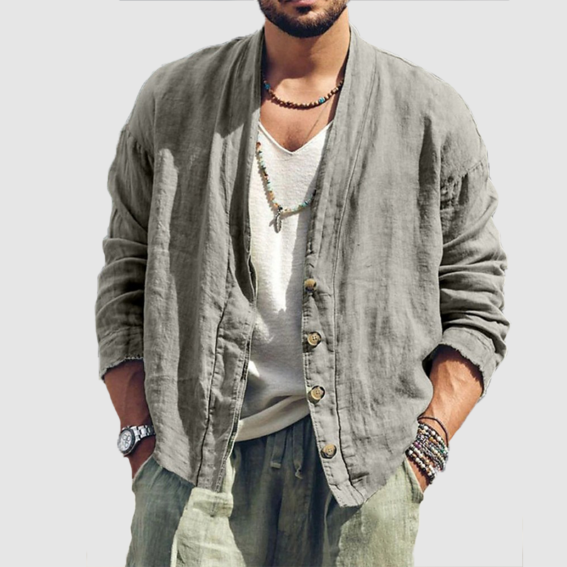 Men's shirt button shirt casual shirt summer shirt cotton linen long s
