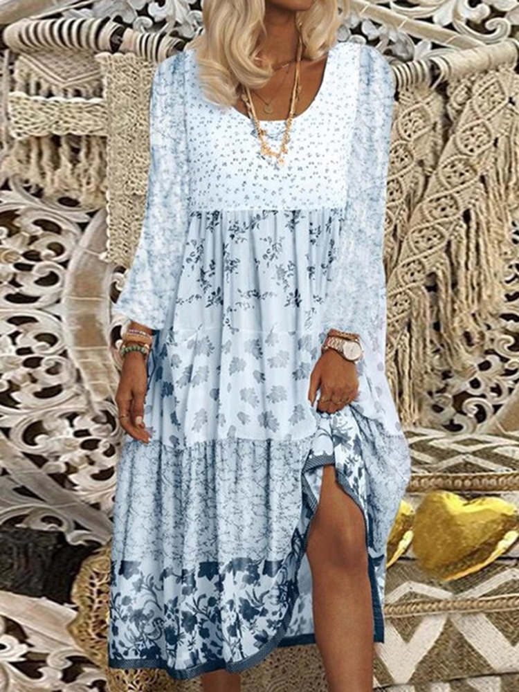 Bohemian Tribal Printed Comfy Midi Dress