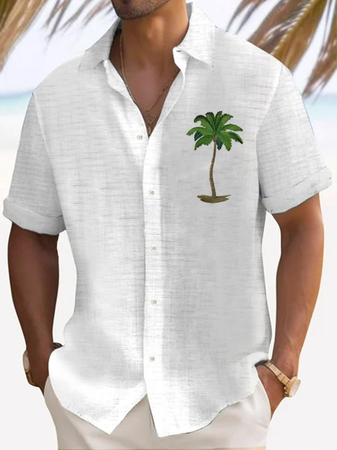 Men's Hawaiian Print Fashion Short Sleeve Shirt