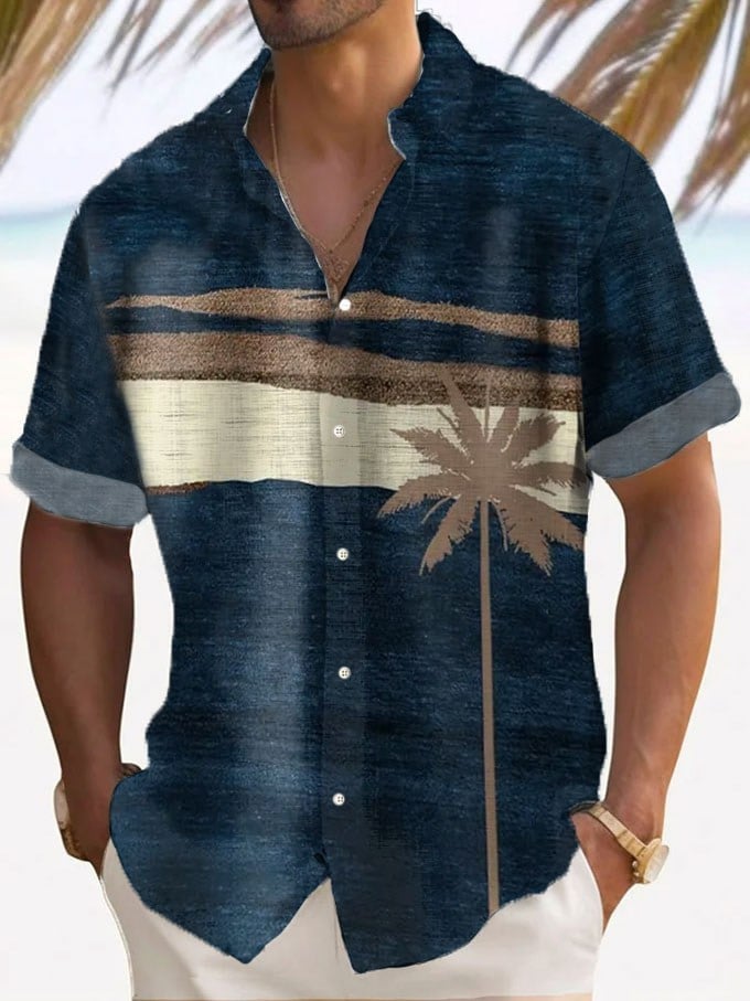 Men's Resort Style Palm Tree Print Shirt