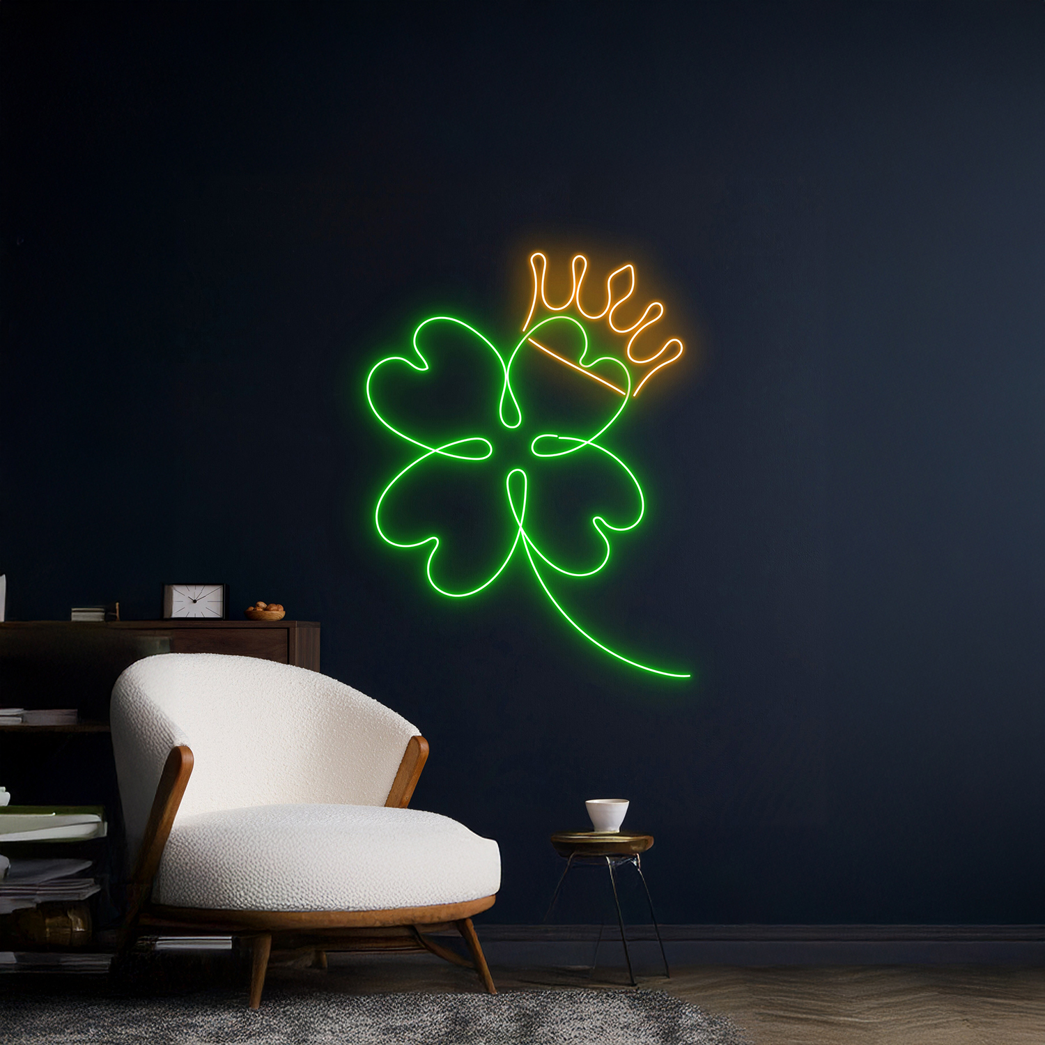 4 Leaf Clover Crown Neon Sign – SHINENEON