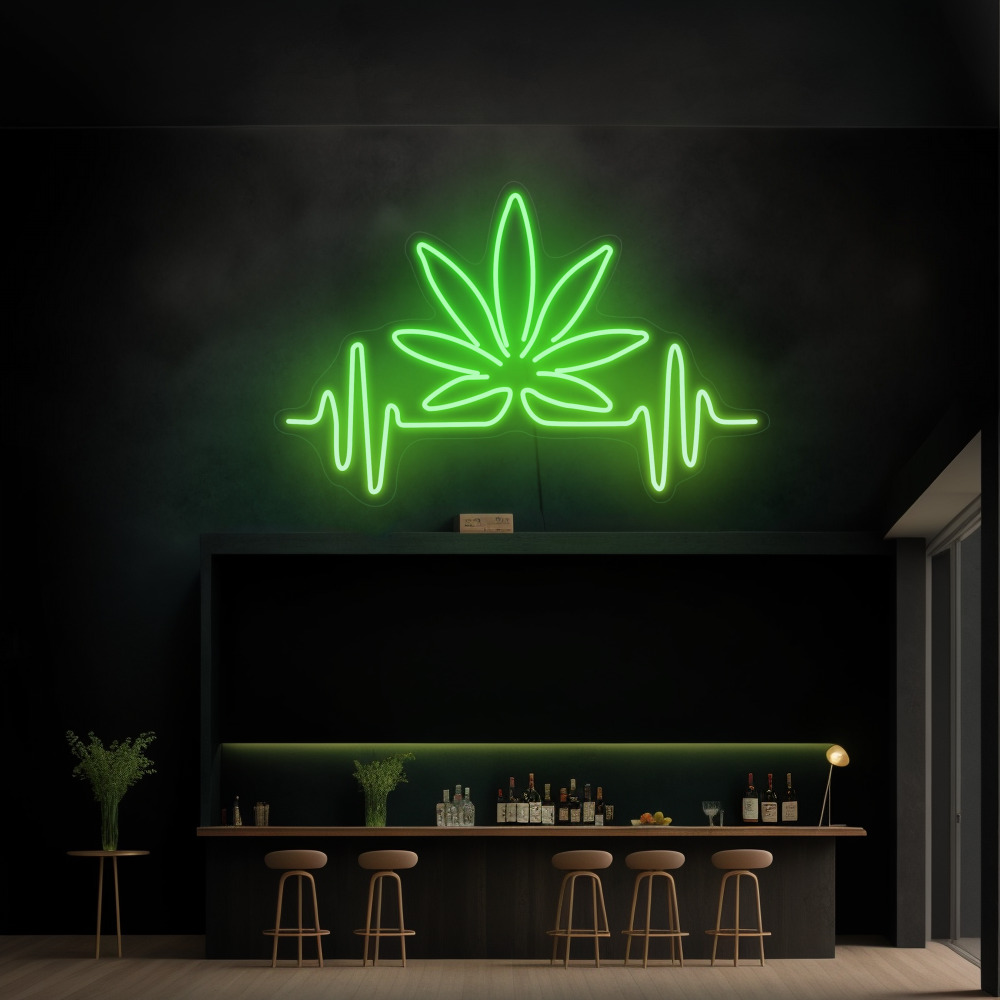 Cannabis Leaf Neon Sign Green Led Signs – SHINENEON