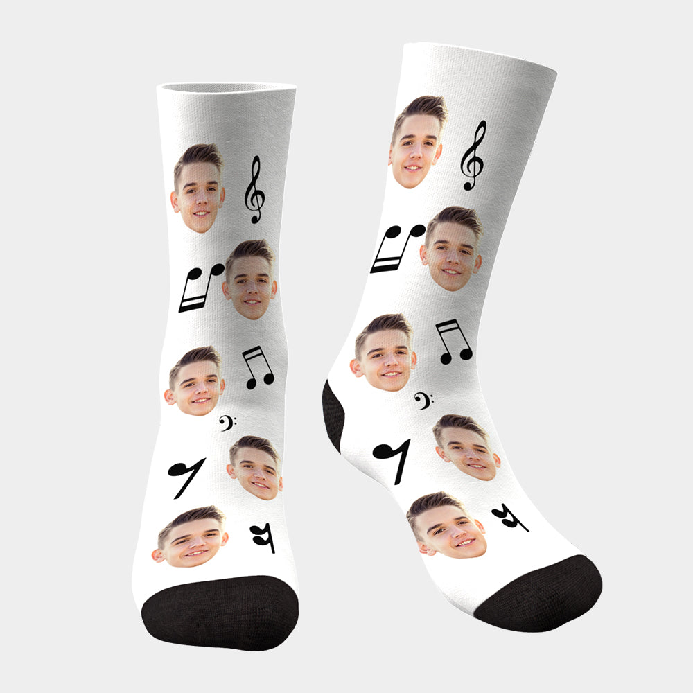 Personalised Socks Music Theme Socks- MyFaceSocks