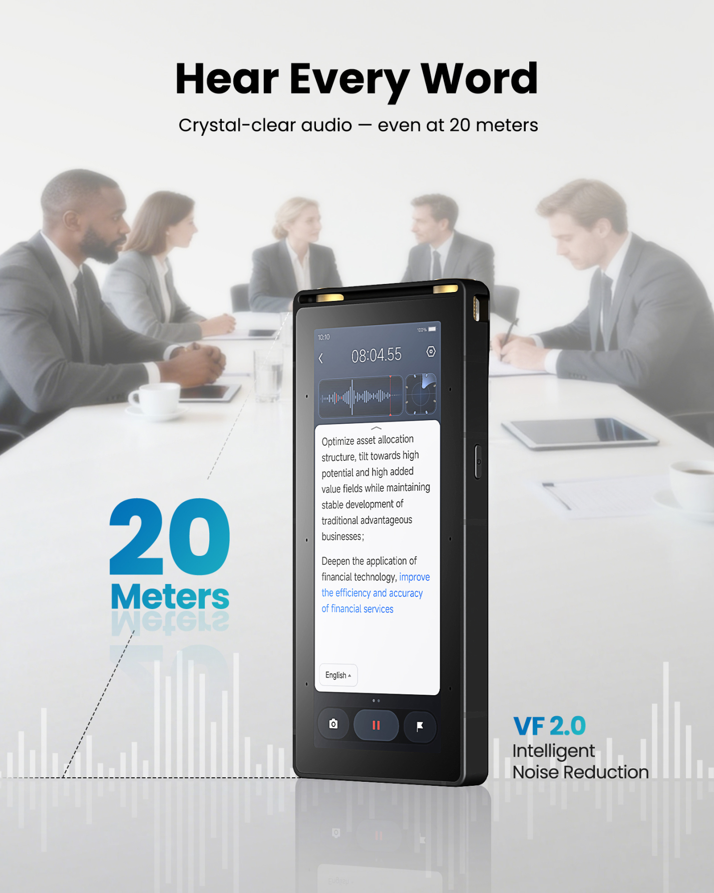 iFlytek AI Recorder S6 | AI Meeting Assistant with 20m Long-Range Audio ...