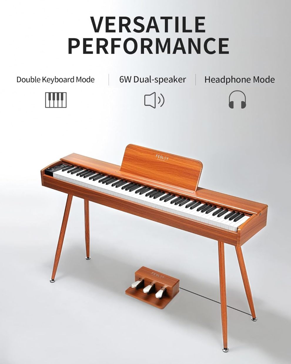 Fesley FEP760 Digital Piano 88 Key Weighted Keyboard – Fesleymusic