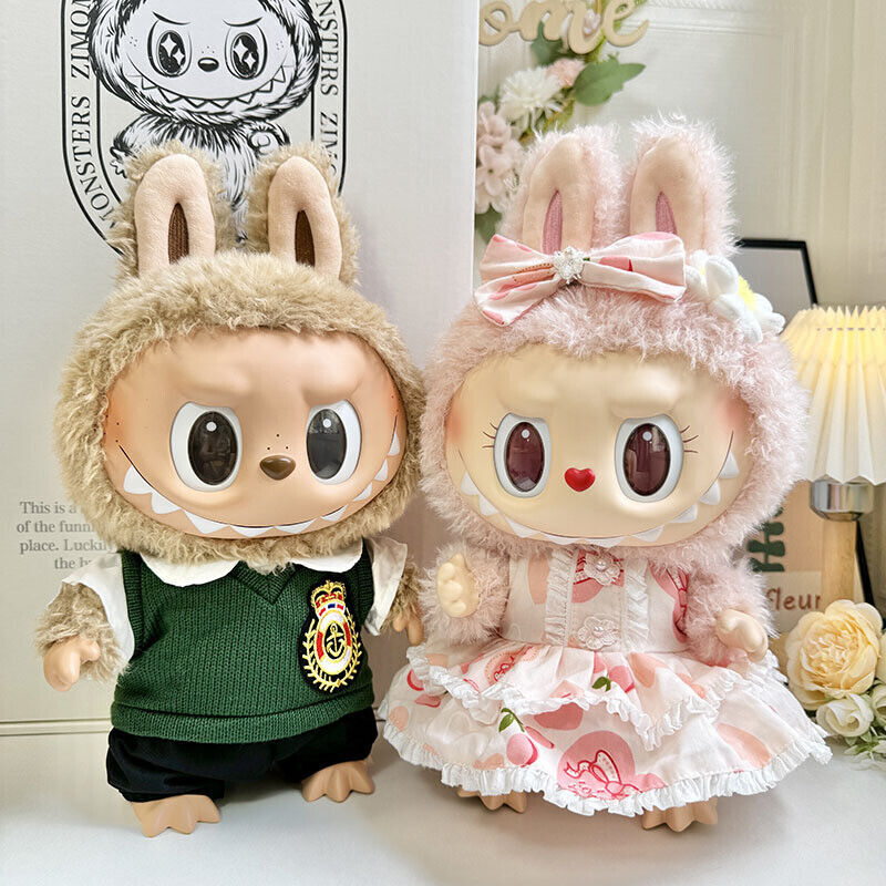 POP MART 38CM The Monsters Labubu Plush Doll Prety Pink Honey Peach ...