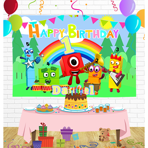 Numberblocks Backdrop for Party Supplies Decorations – KBACKDROP