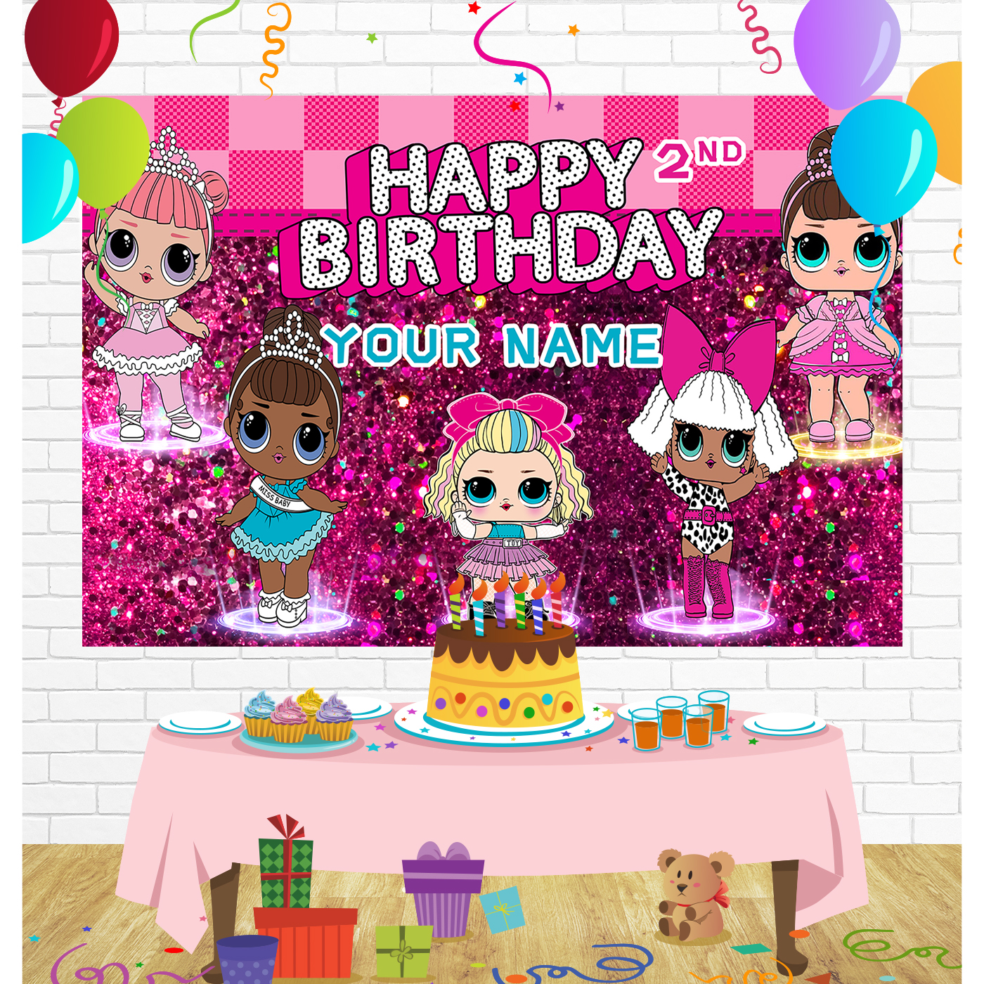 LOL Surprise Birthday Backdrop for Party Supplies Decorations – KBACKDROP