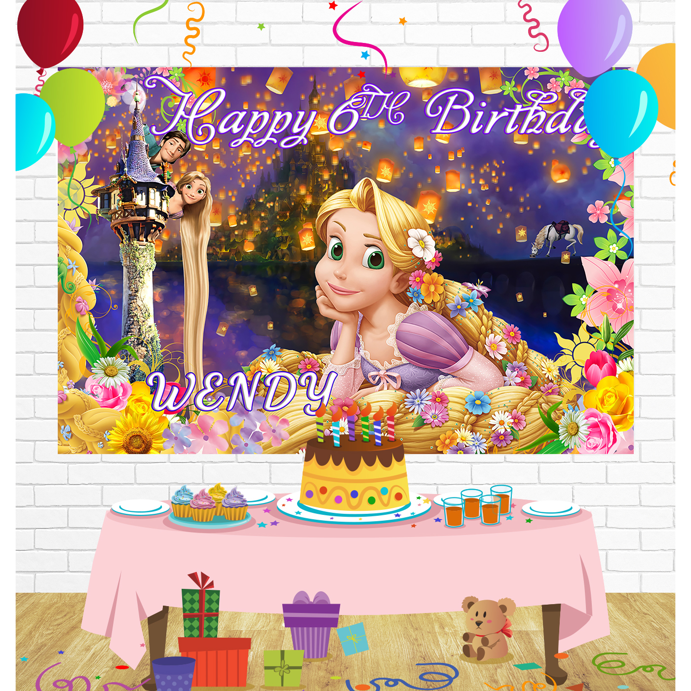 Beauty and Beast Princess Belle Birthday Backdrop for Party Supplies D ...