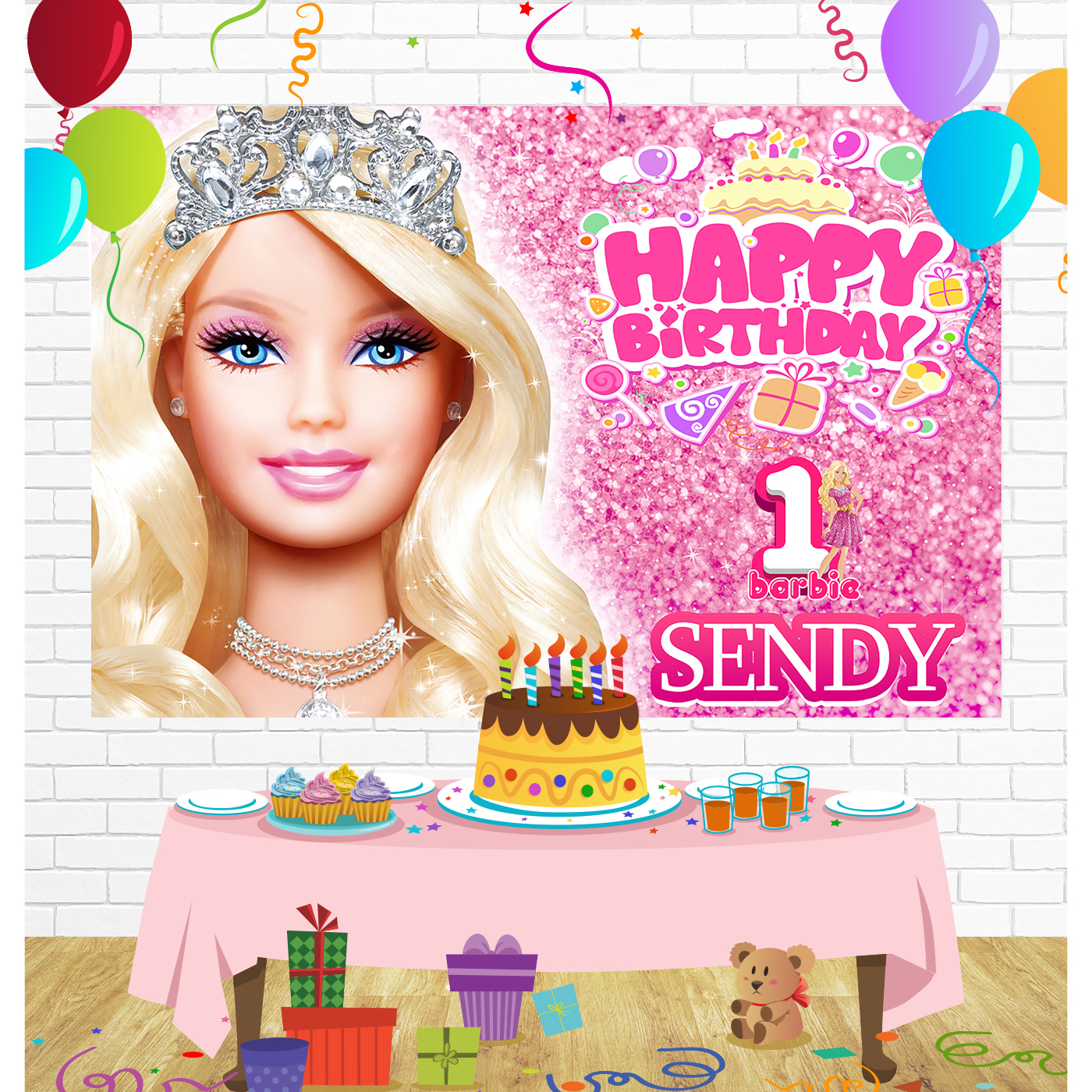 Barbie Birthday Backdrop for Party Supplies Decorations – KBACKDROP