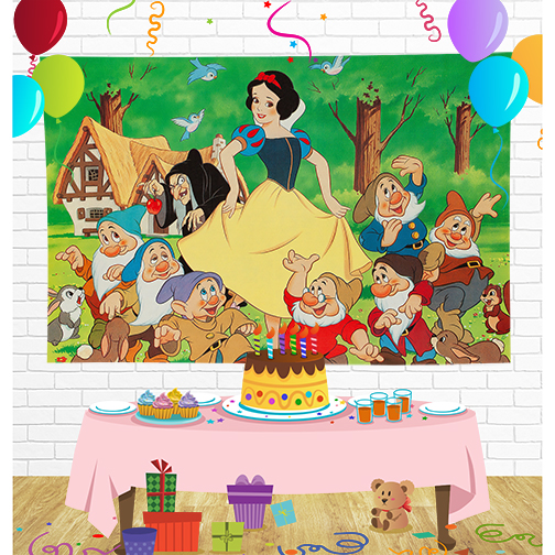 Princess Snow White Birthday Backdrop for Party Supplies Decorations ...