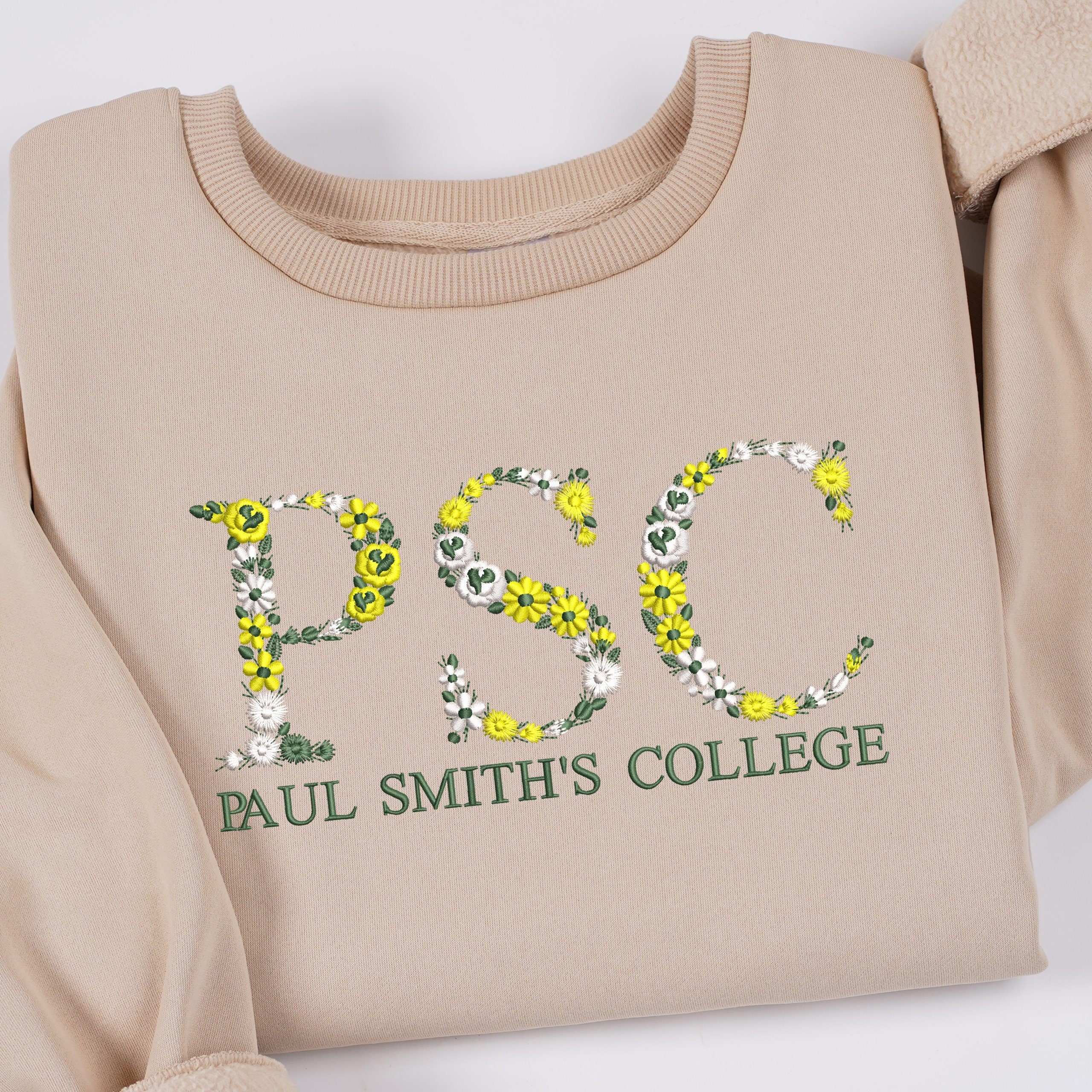 Personalized Floral College Sweatshirts || Custom Embroidered Universi