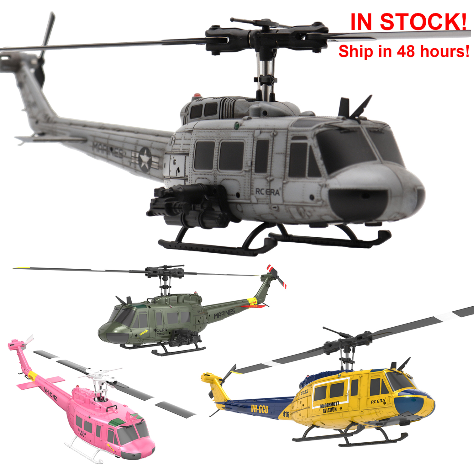 RC ERA C032 UH-1 Huey 6CH Gyro Stabilized RC Helicopter