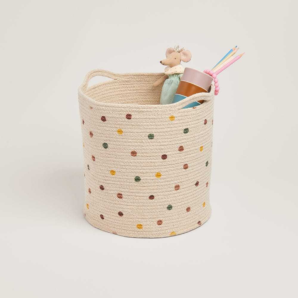 Woven Spotted Pastel Kid's Storage Boxes | Great Little Trading Company
